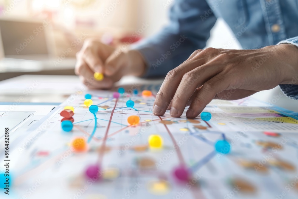 Abstract Visualization Of Event Planning Process With Timeline And Milestones Representing