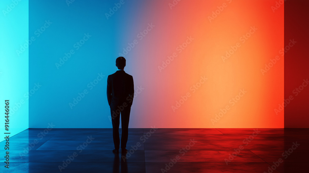 colorful future, futuristic, man, artificial intelligence, AI world ...