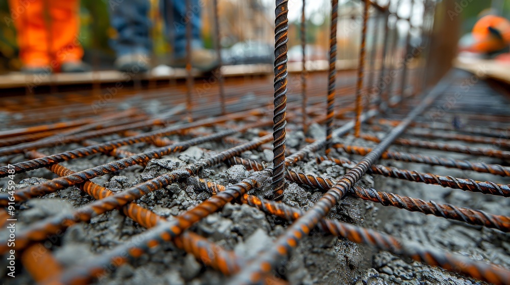 Steel rebar in foundation showcasing strength and structure vital in ...
