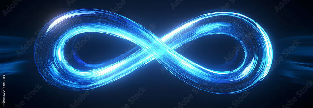 Neon symbol loop sign light background 3d line abstract infinite glow ...