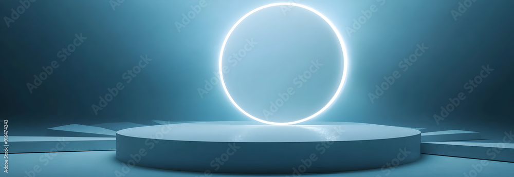 Podium background 3D light tech stage future platform game abstract ...