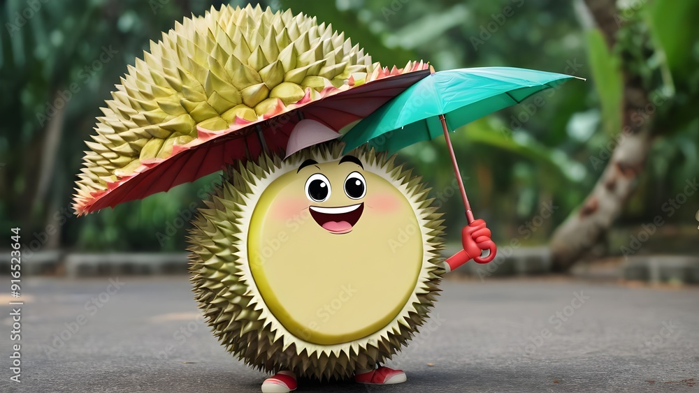 durian with a hat a durian character wearing a tropical hat perhaps ...