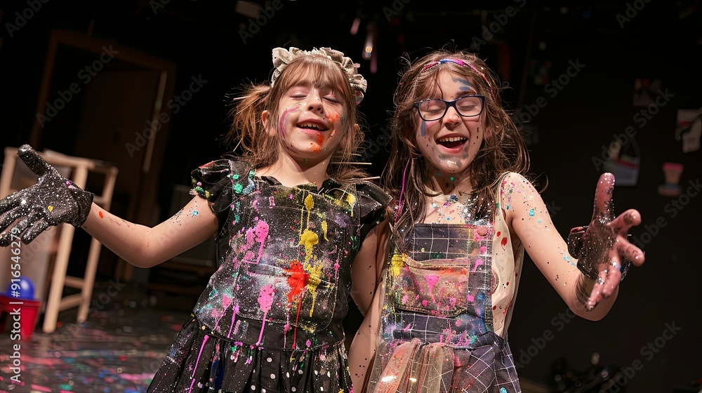 Engaging youth theatre production with vibrant costumes and dynamic ...