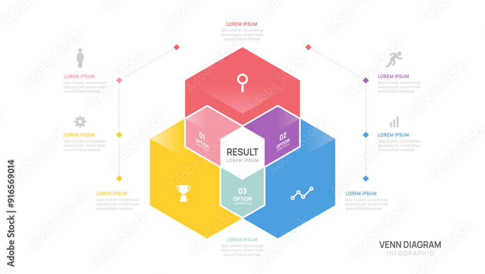 Infographic Hexagon Venn diagram chart template for business start up ... Infographic Hexagon Venn diagram chart template for business start up ...