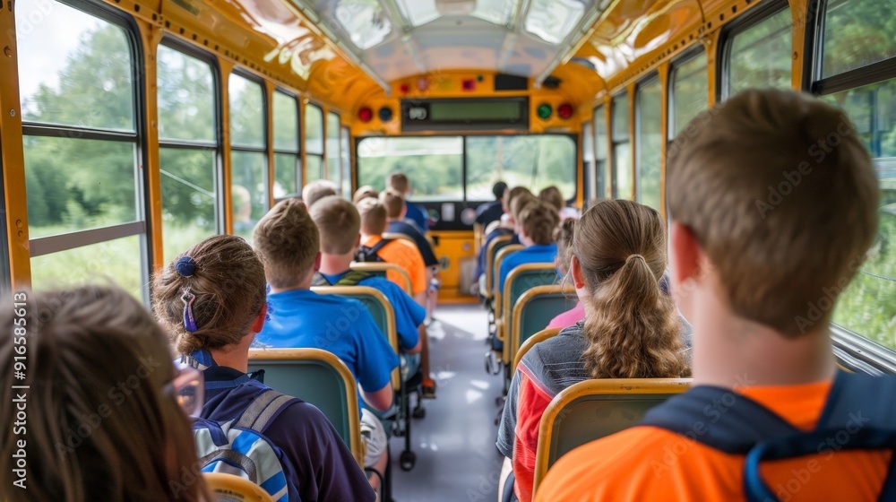 Picture a school bus during a safety drill, where students practice ...