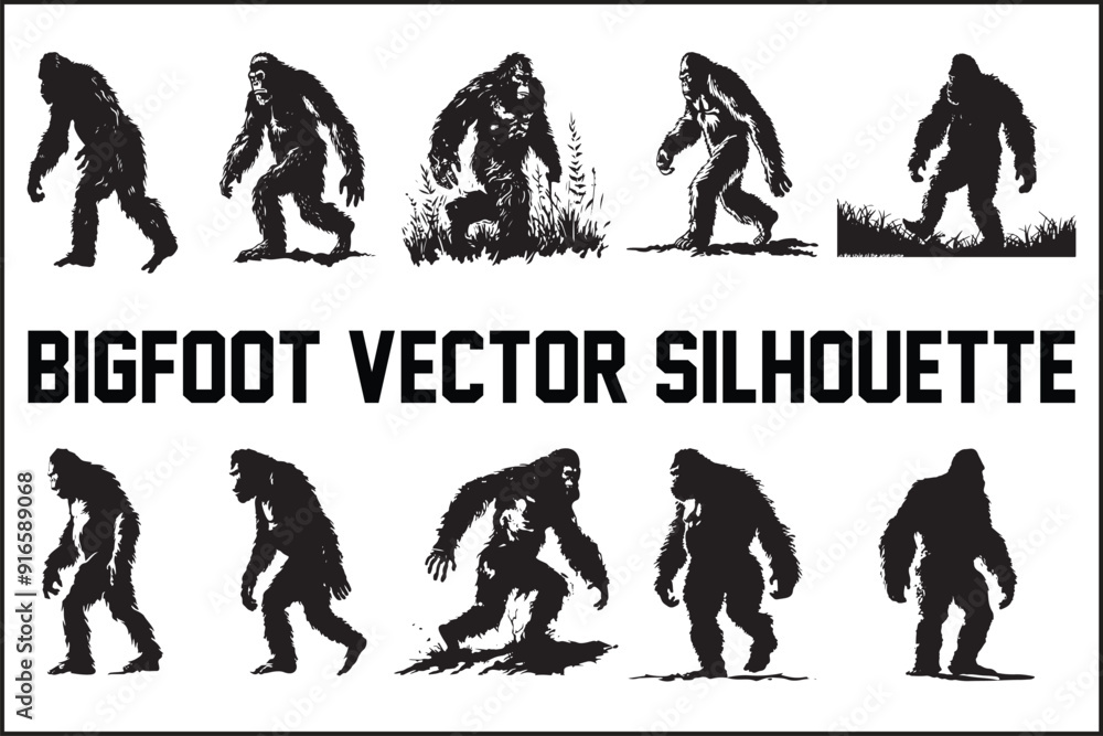 bigfoot silhouette free download, bigfoot silhouette free vector, big ...