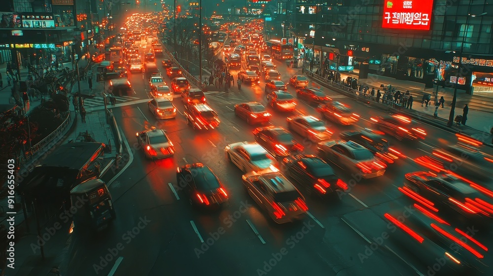 AI traffic flow management system, sleek design, solid color backdrop ...