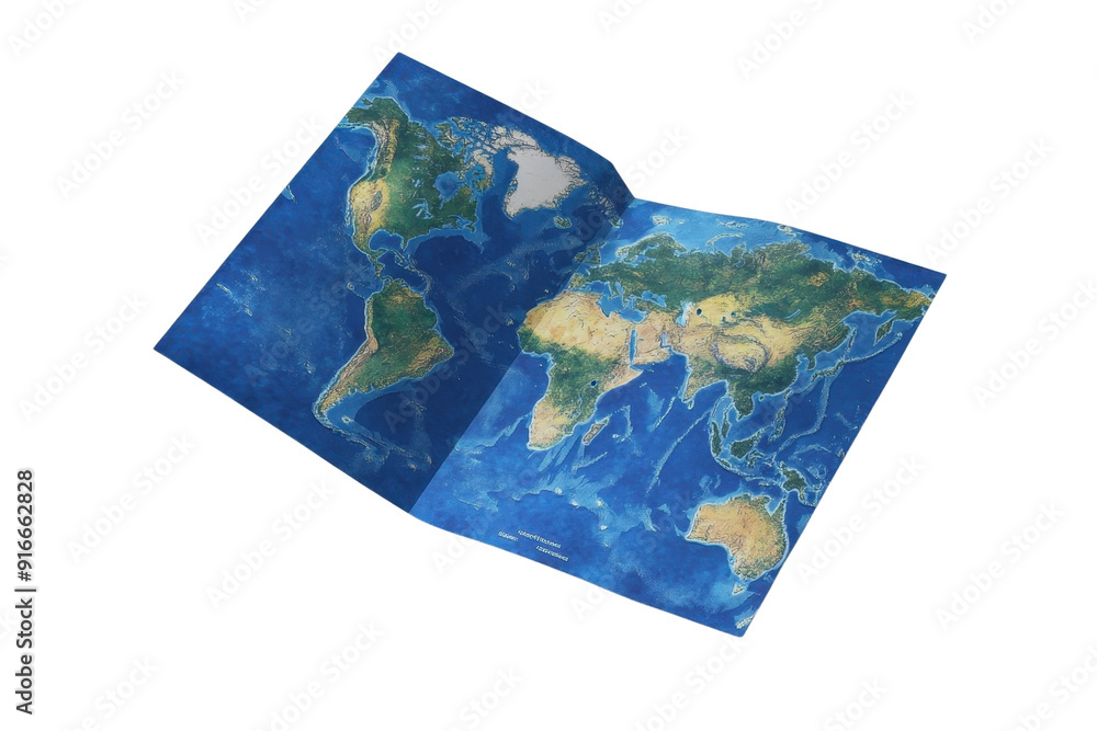 Open world atlas book displaying detailed geographical features of ...