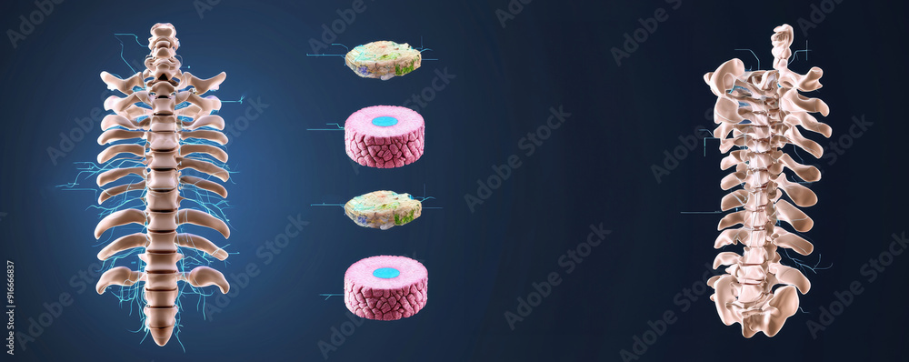 Human Anatomy: Detailed 3D Model of the Thoracic Spine with ...