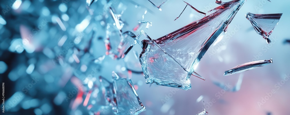 Broken glass shards embedded in skin, visually depicting acute pain ...
