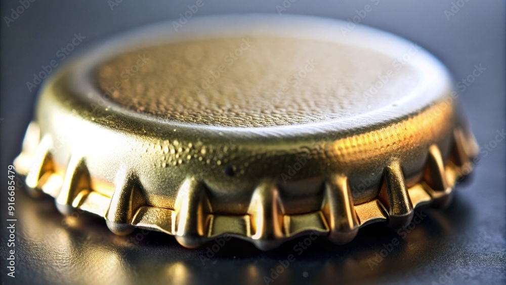 High-definition close-up of a bottle cap with a visible indent ...