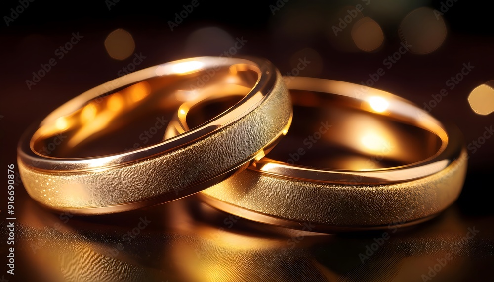 elegant golden wedding rings side by side, symbol of eternal love and ...