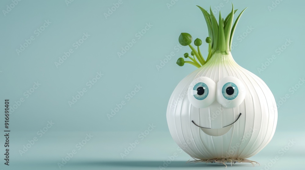 smiling white onion 3d , onion cartoon character , smiling white onion ...