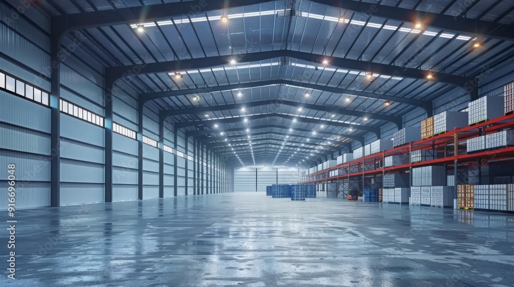 modern warehouse building , logistics warehouse structure , warehouse ...