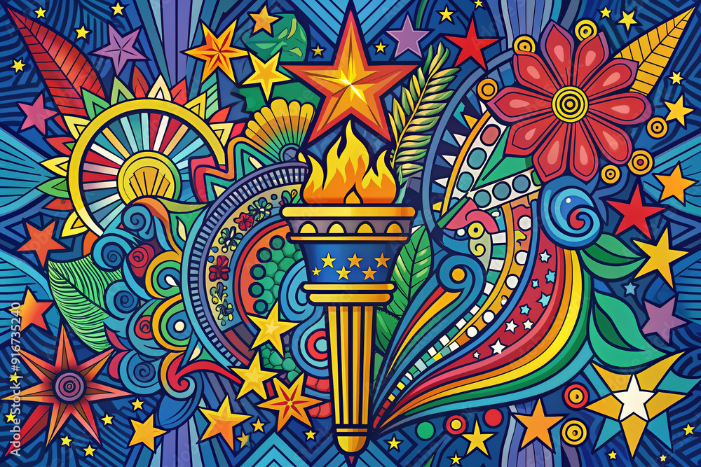 Stylized illustration of Indiana's iconic state символа, featuring the ...