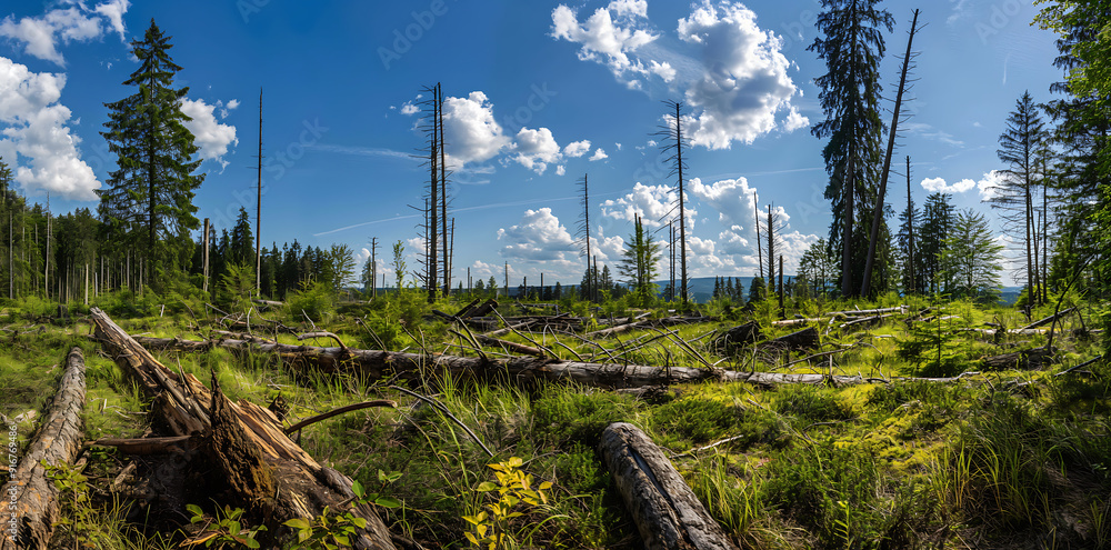 Black Forest, trees have been lost due to deforestation and forest ...