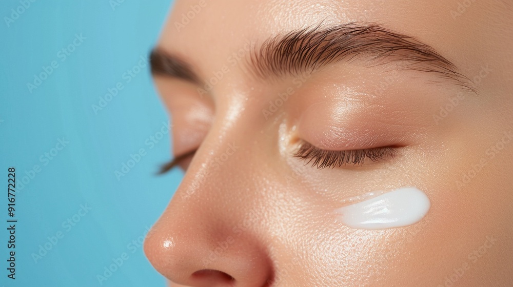 Detailed view of facial sunscreen as part of a beauty care regimen ...