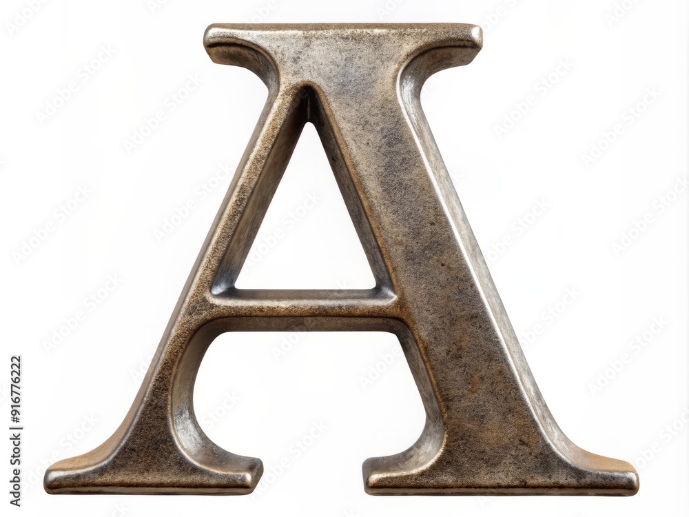B Metal forged letter of the alphabet . Capital letter with beautiful ...
