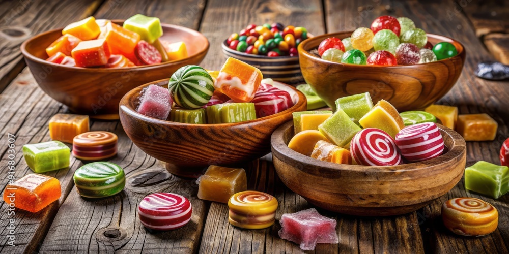 Colorful assortment of traditional English toffees and nostalgic ...