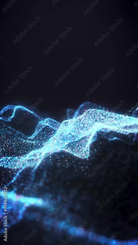 Digital Particle Waves: A Mesmerizing Abstract 4K Vertical Background in Red and Blue Hues ...