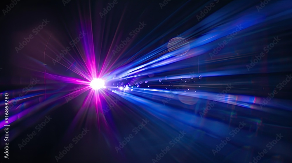one blue and purple light ray blurred with black background, 4k, uhd ...