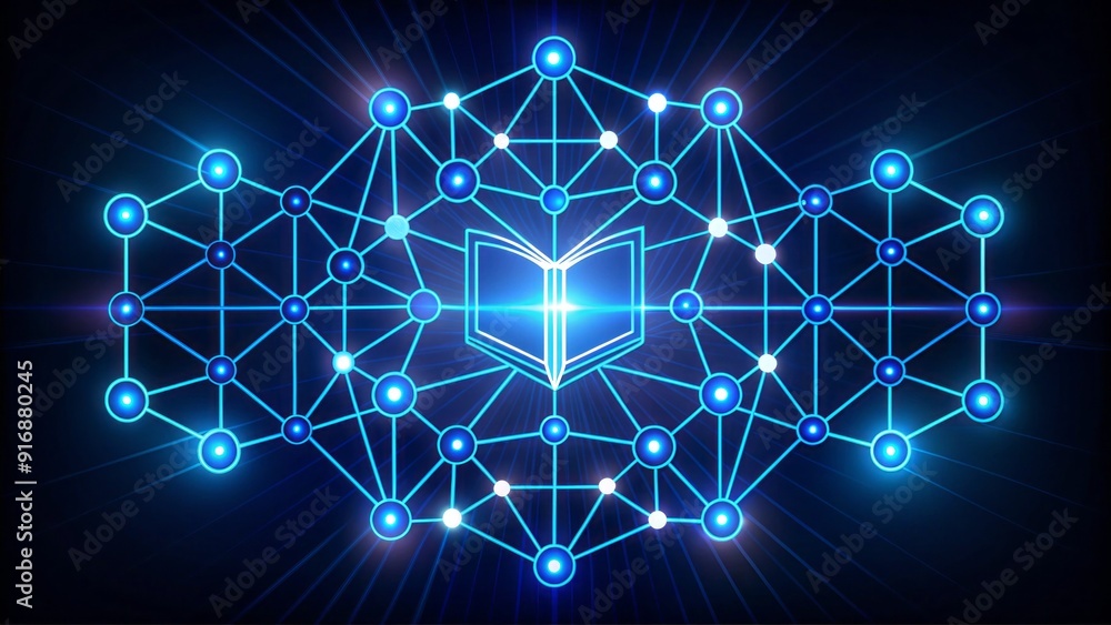 Sleek icon representing knowledge inference, featuring interconnected ...