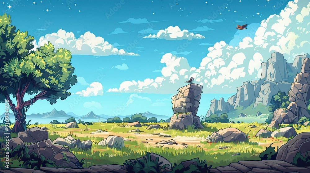 style game background image, style of flappy bird, game design, side ...