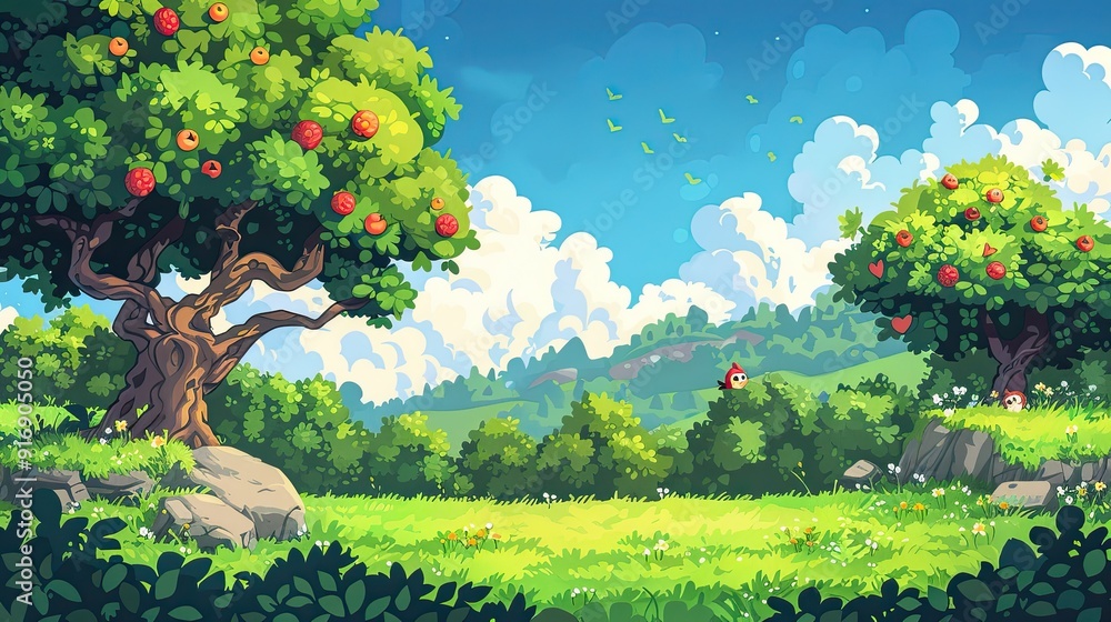 style game background image, style of flappy bird, game design, side ...