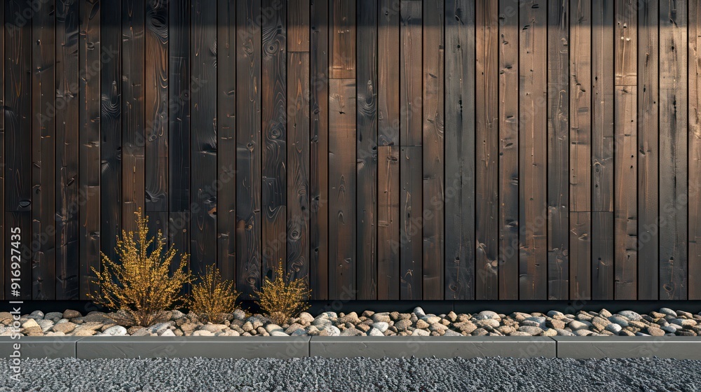 dark oak timber cladding wall on a high-end contemporary architecture ...
