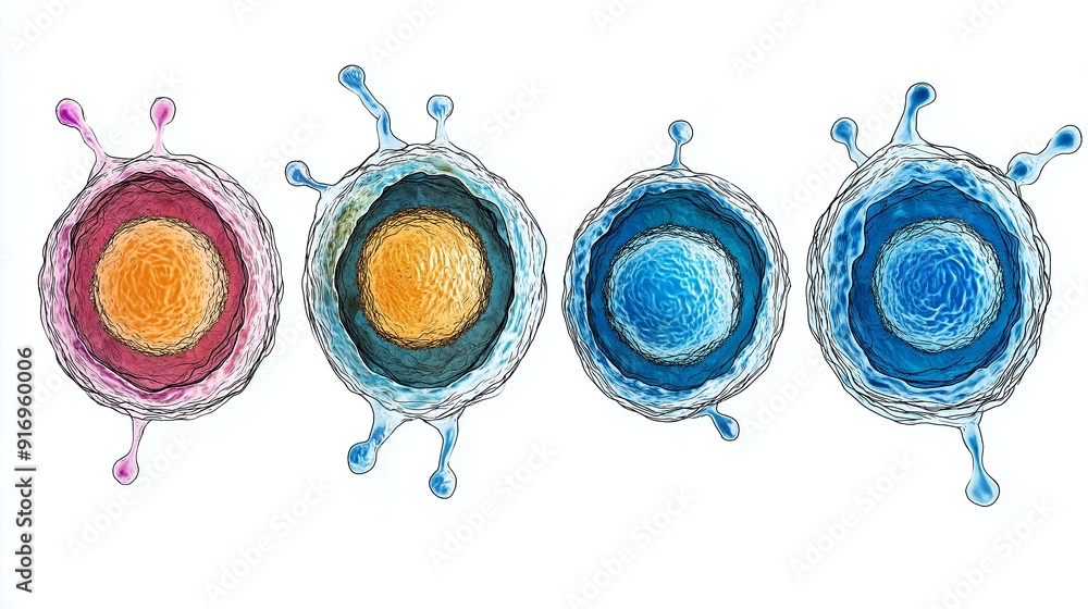 Illustrate the stages of mitosis in a human cell with clear labeling of ...