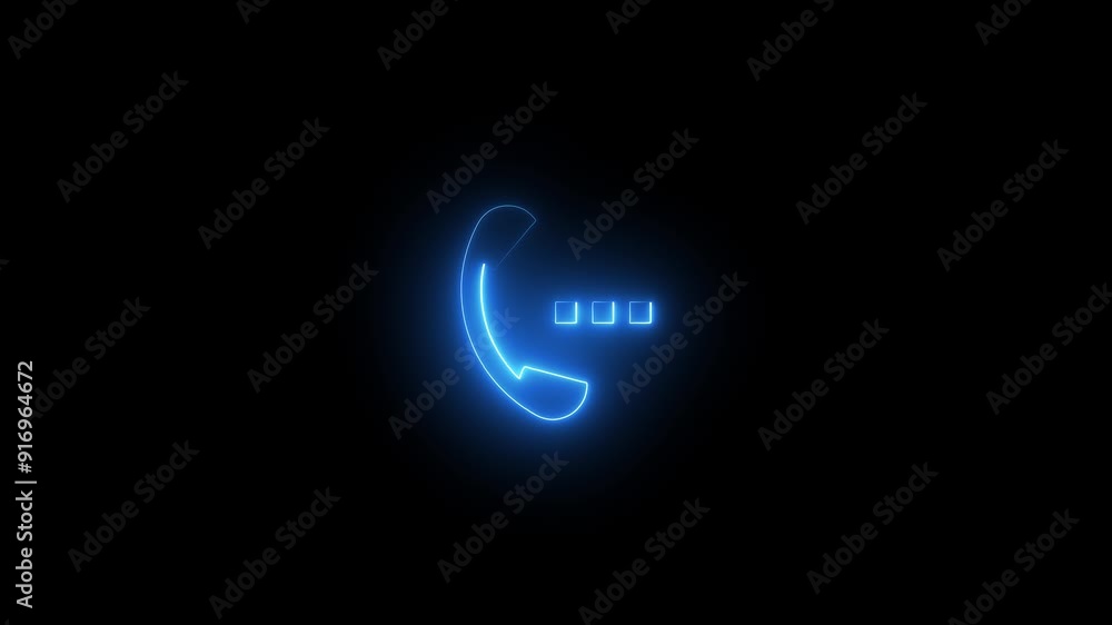 Telephone icon animation. contact icon and glowing neon incoming ...