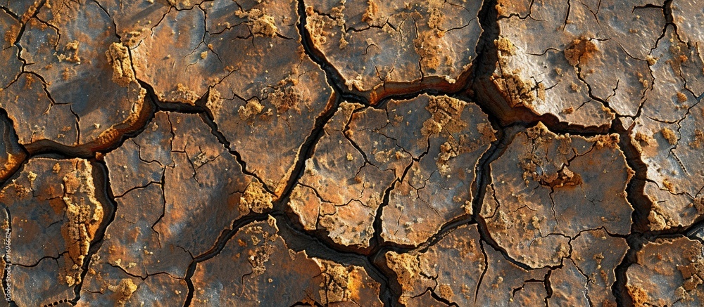 Cracked soil ground texture The natural appearance of soil featuring ...