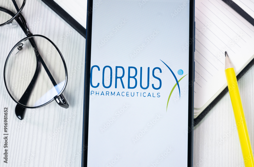 New York, USA - 1 August 2024: Corbus Pharmaceuticals Logo on Phone ...