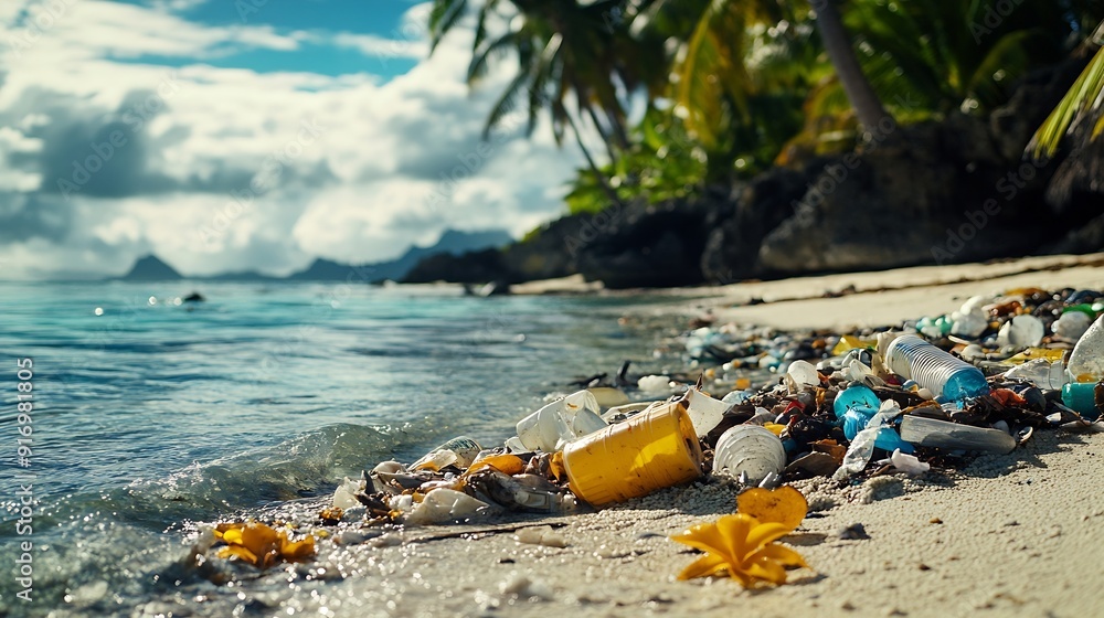 Plastics and other refuse has washed ashore a remote island in the ...