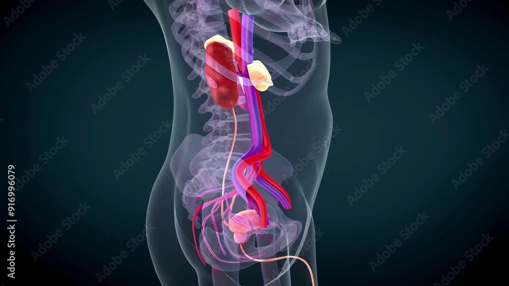 Human Digestive System Anatomy Animation Concept. 3D, Human digestive ...