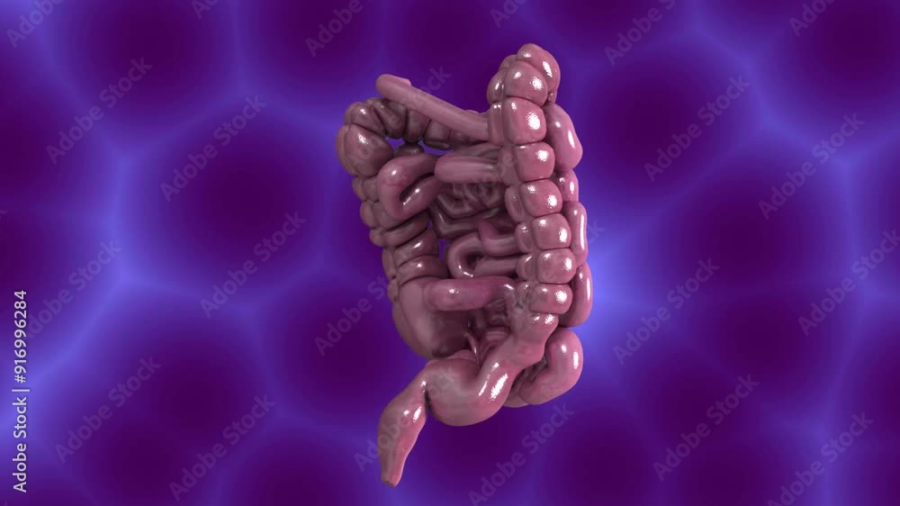 Human Digestive System Anatomy Animation Concept. 3D, Human digestive ...