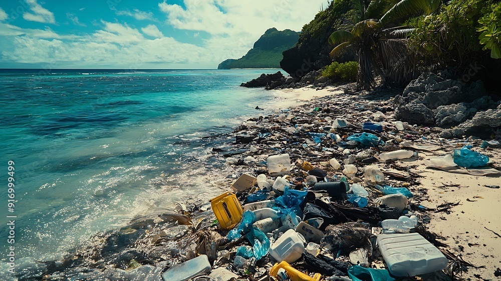 Plastics and other refuse has washed ashore a remote island in the ...