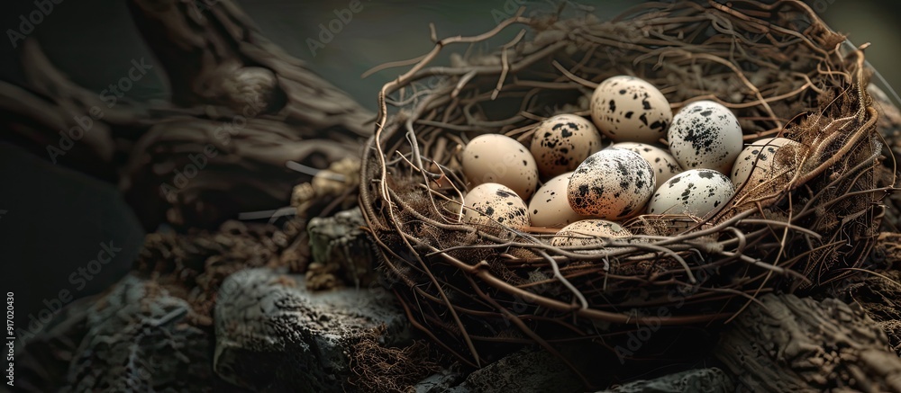 A photographic depiction of a perenjak s nest with eggs featuring a ...