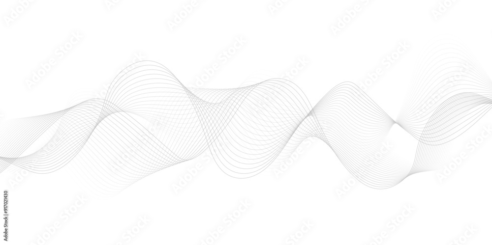 White wave curve lines banner background design. Abstract soft wave lines dynamic flowing gray ...