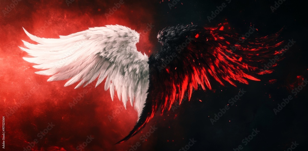 Heaven and Hell Divided: The Ethereal Battle of Bright White Angelic ...