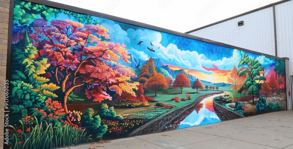 Describe a mural that tells a story of a local legend. What scenes are ...