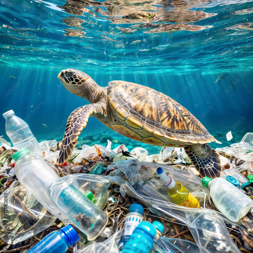 Environmental issue of Sea Turtles eat plastic bags mistaking them for ...