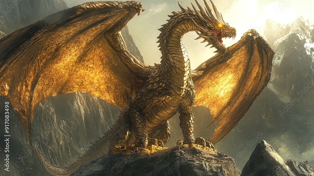 Majestic Dragon Guardian: A Stunning Poster for Sports Interiors ...