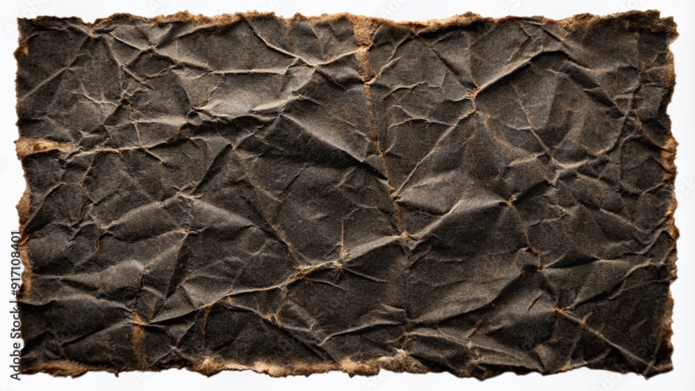 Retro distressed black paper texture with torn scratches, creases, and ...