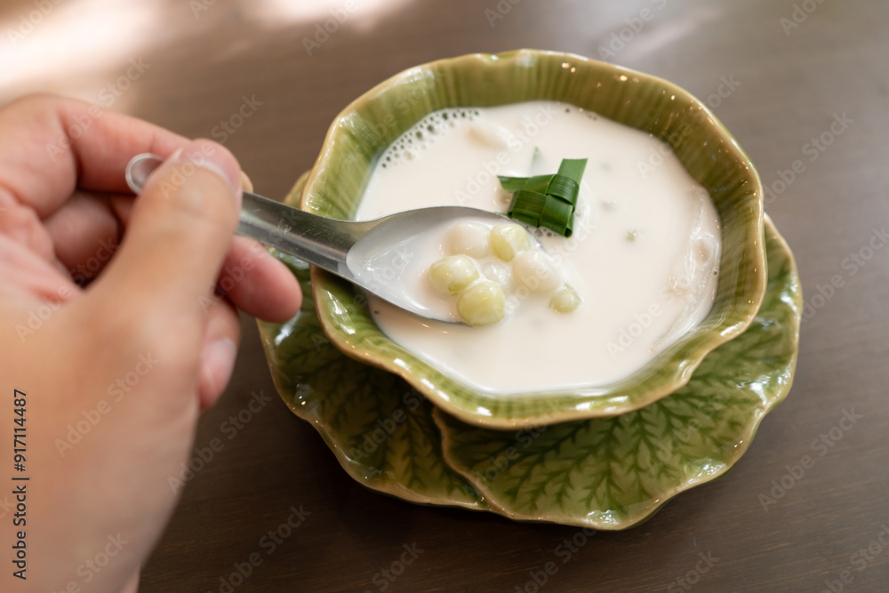 Bua Loy is a traditional Thai dessert made of glutinous rice flour balls in coconut milk. The ...