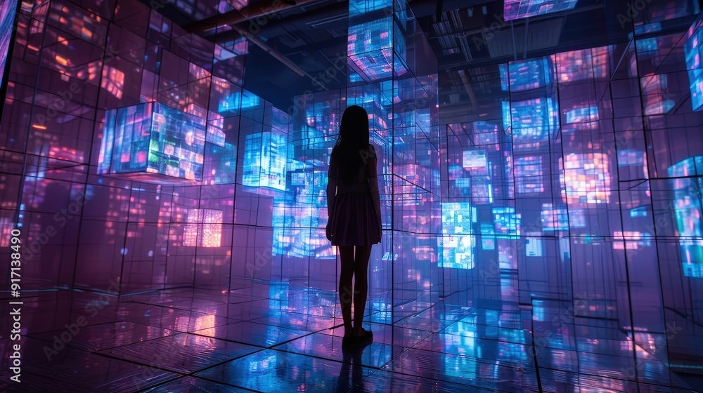 Imagine a digital art installation that explores the intersection of ...
