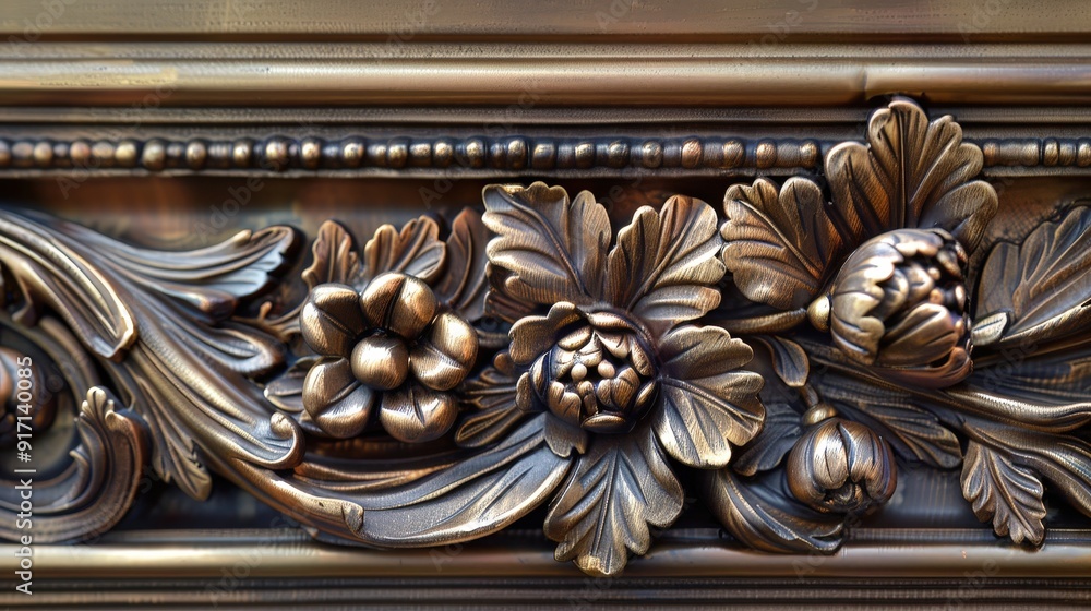 Imagine a frame for an award plaque. Describe the details that make the ...