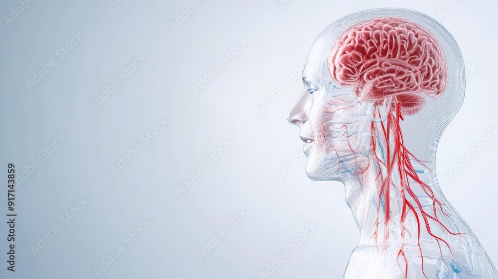 Detailed illustration of facial drooping and slurred speech ...