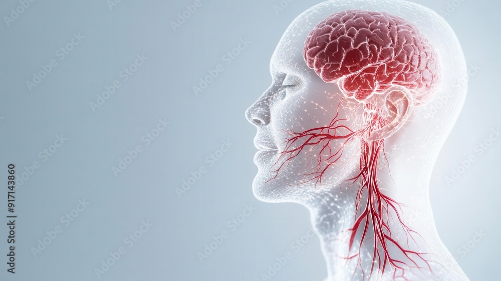 Detailed illustration of facial drooping and slurred speech ...
