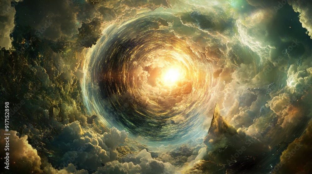 A visual representation of the divine creation narrative, with God ...